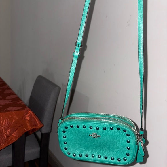 Coach | Bags | Coach Green Studded Crossbody Bag | Poshmark